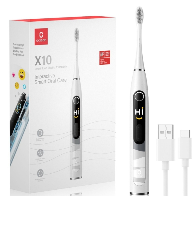 Электрическая зубная щетка Oclean X 10 Gray (R3100)( 1399 с бонусами) | Pepper